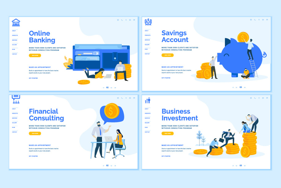 Set of Business Web Page Designs, a Templates & Theme by PureSolution