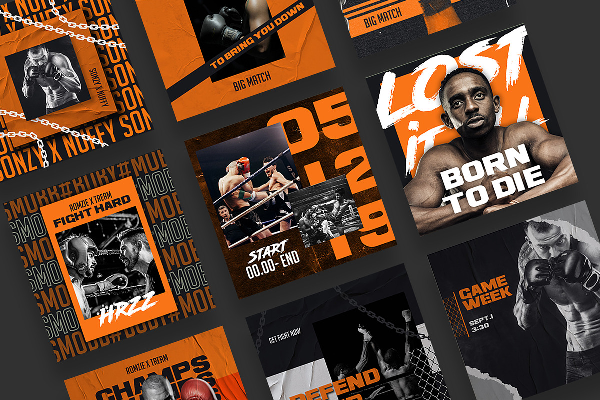 Boxing Instagram Templates, a Social Media Template by Azruca