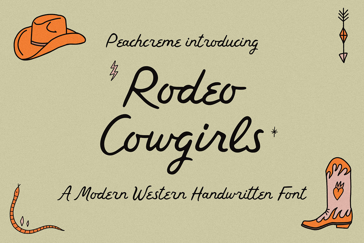Rodeo Cowgirls // Western Font, a Handwritten Font by PeachCreme