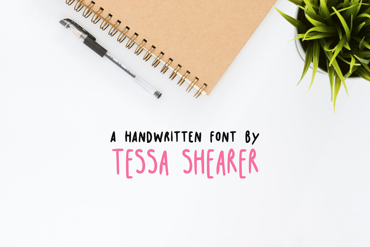 Handwritten All Caps Font, a Font by TessShearer