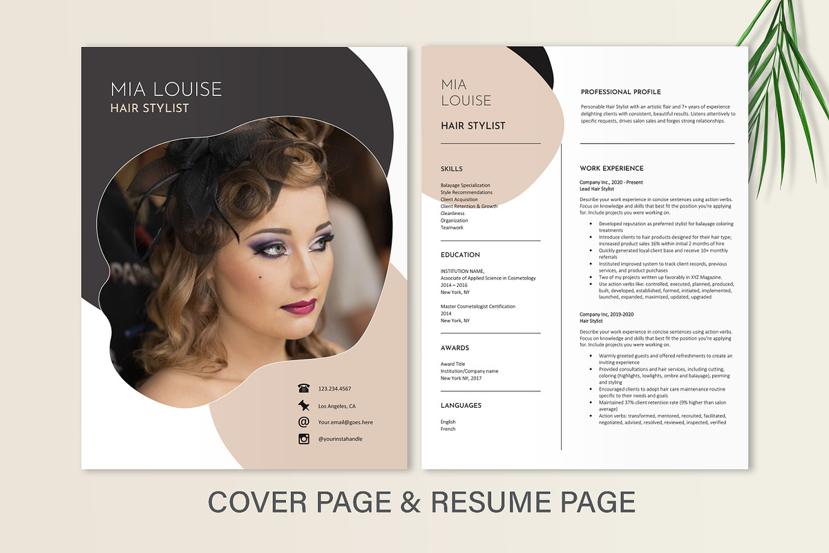 Hair Stylist Resume & Portfolio, a Resume Template by Stanin Studio