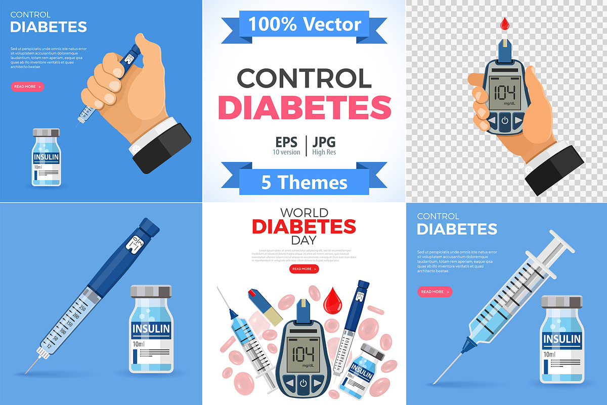 Control Your Diabetes Concepts, a Healthcare Illustration by TAlex
