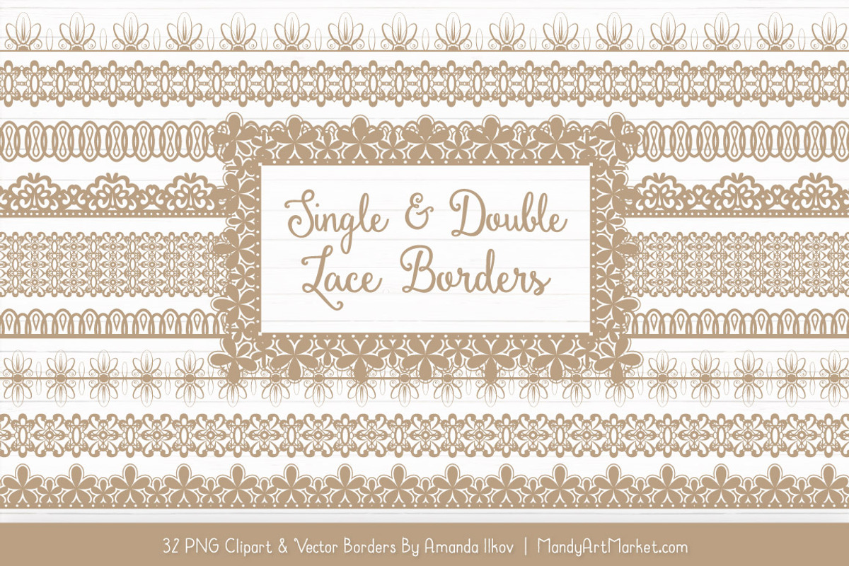 Champagne Lace Clipart Borders, an Illustration by Amanda Ilkov