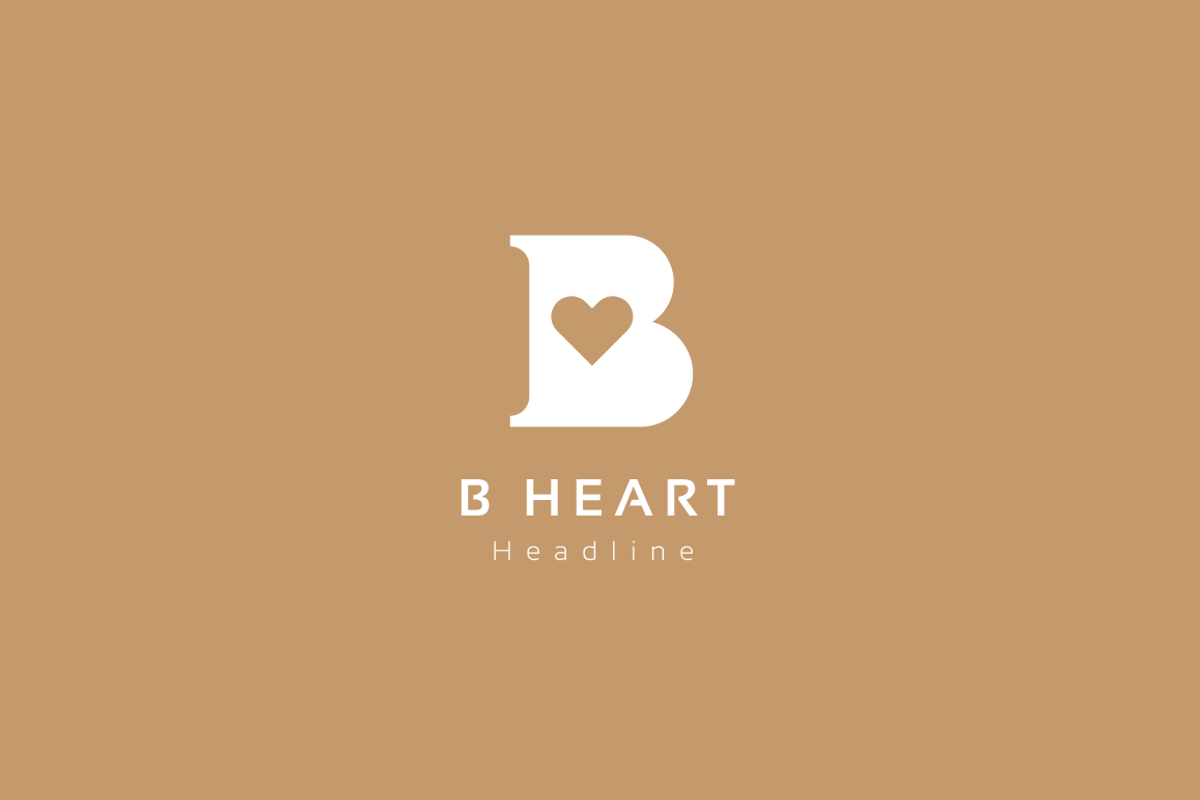 B heart logo template., a Branding & Logo Template by Anton Akhmatov