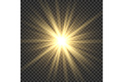 Realistic sun rays. Yellow sun ray, a Texture Graphic by YummyBuum