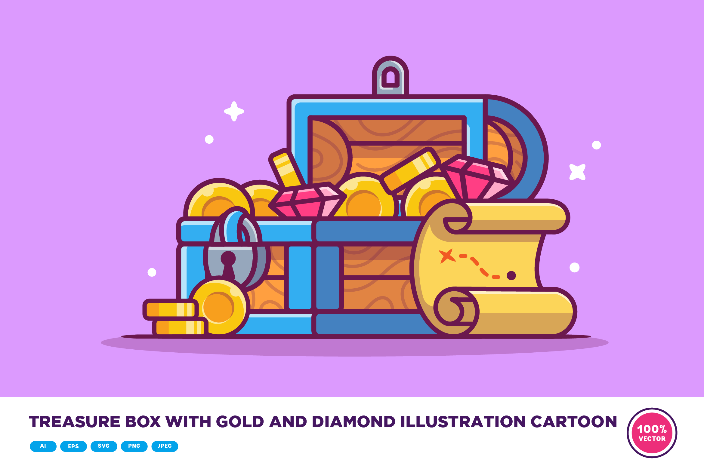 Treasure Box With Gold And Diamond, a Finance Illustration by Catalyst Labs
