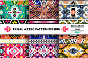 Collection Bright Aztec Patterns, a Pattern Graphic by tomuato