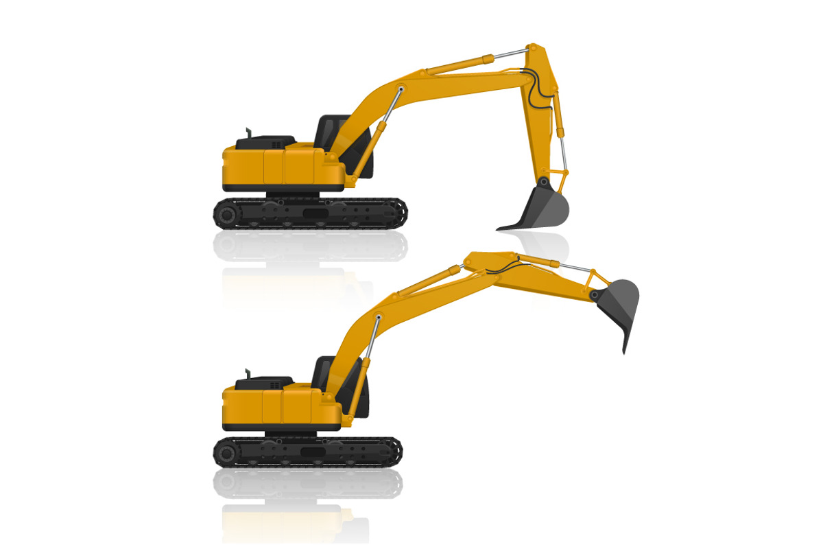 Backhoes ,vector illustration, a Transportation Illustration by S_design