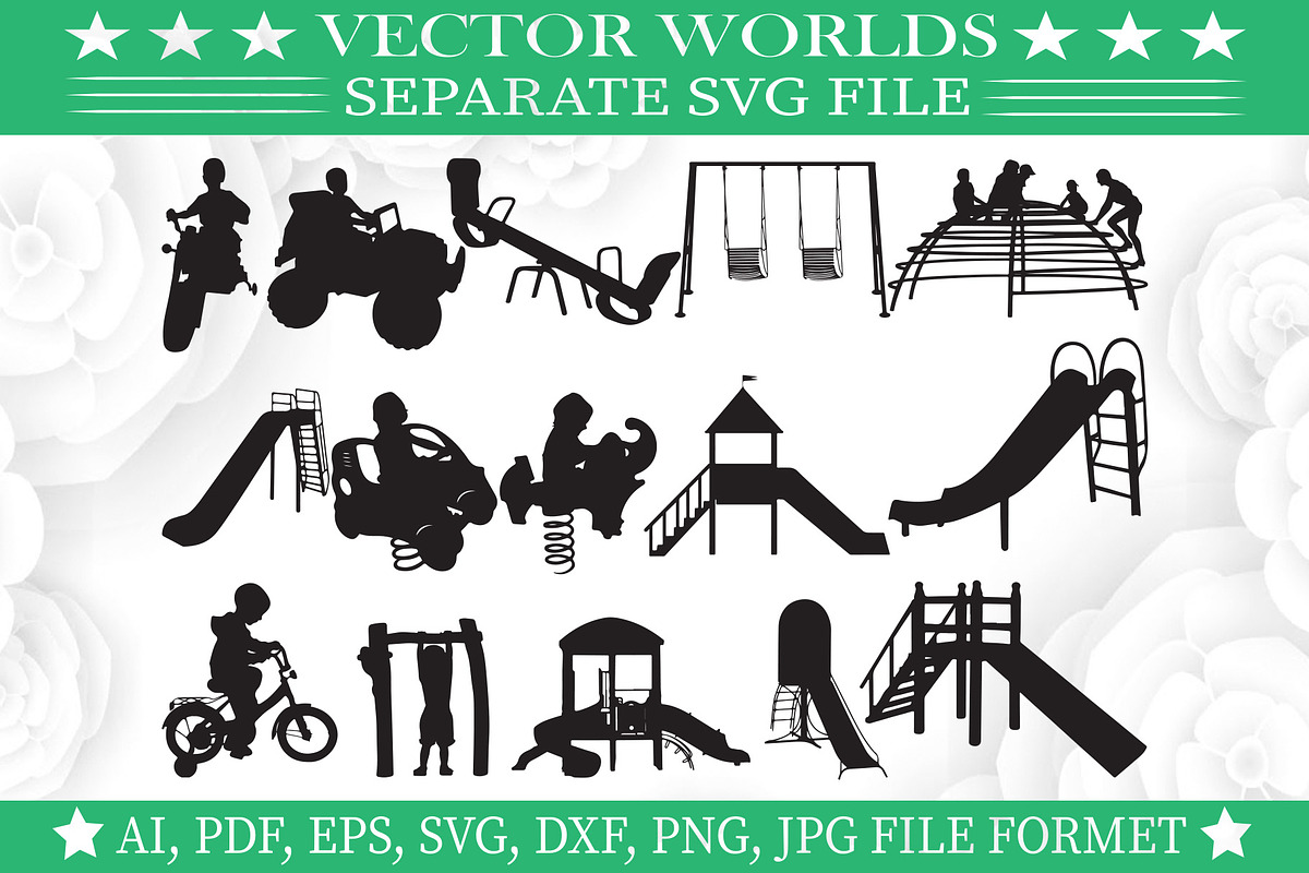 Kids Playground Svg, Playground Svg, an Object Graphic by VectorWorlds