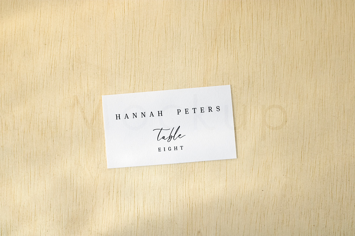 Simple 2x3.5 Table Name Card Mockup, a Print Template by ILLONA GRAPHICS