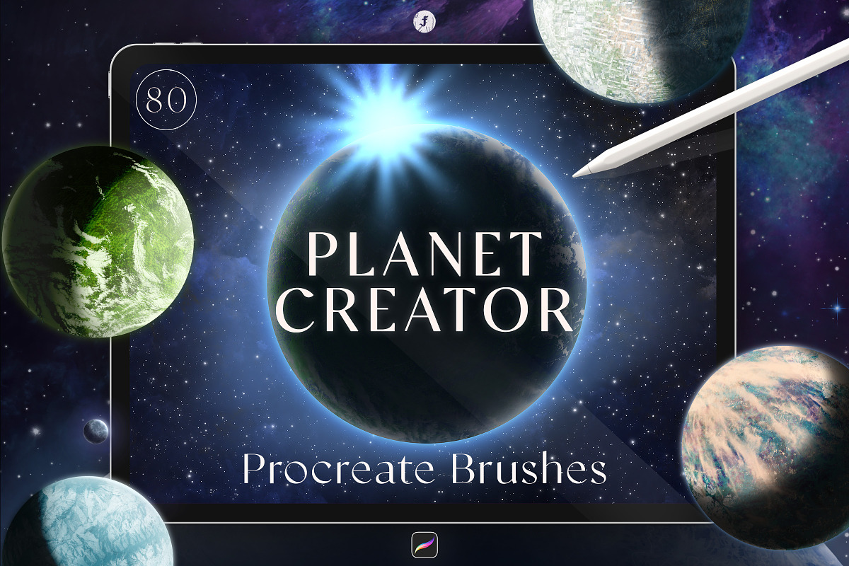 Planet Creator Procreate Brushes, a Brush Add-On by Freezerondigital