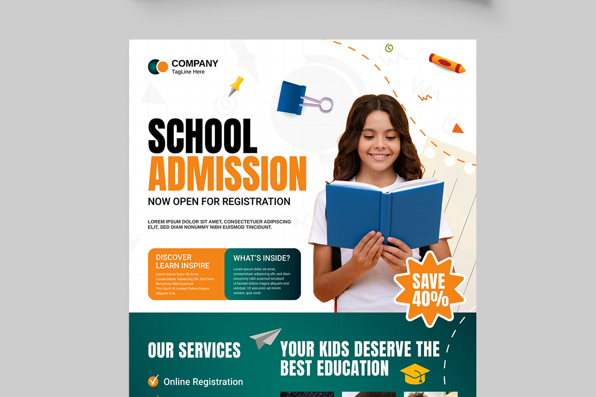 School Admission Flyer Template