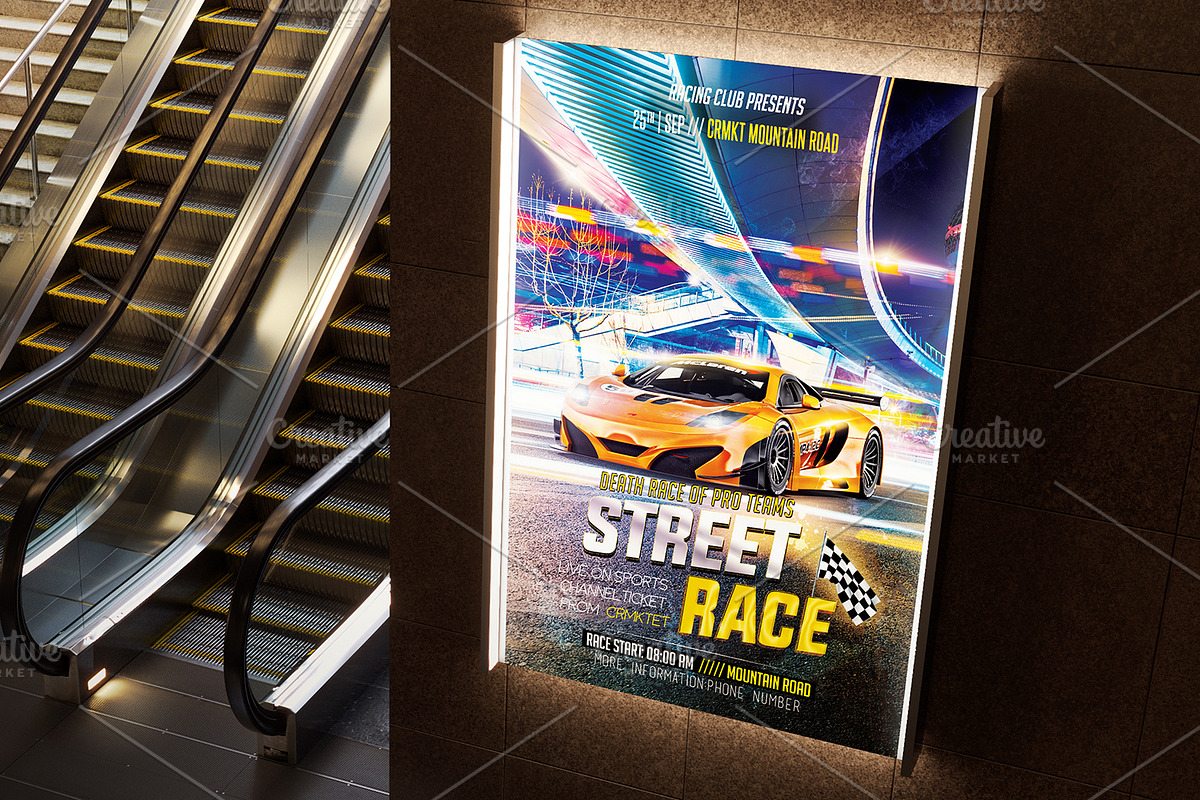 Street Race Flyer Template, a Flyer Template by Basez Flyers