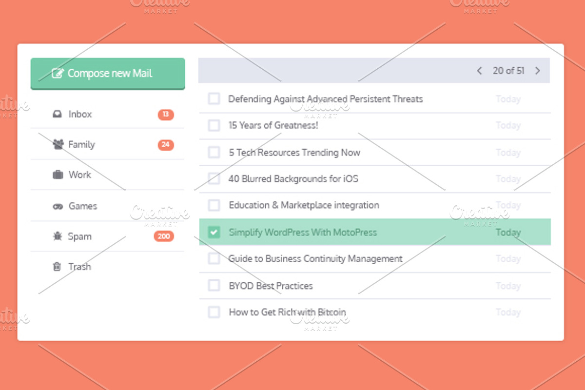 Simple flat UI Kit v1.2 - updated, an UI Kit Template by creative px ...