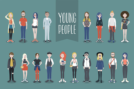 Young people collection | People Illustrations ~ Creative Market