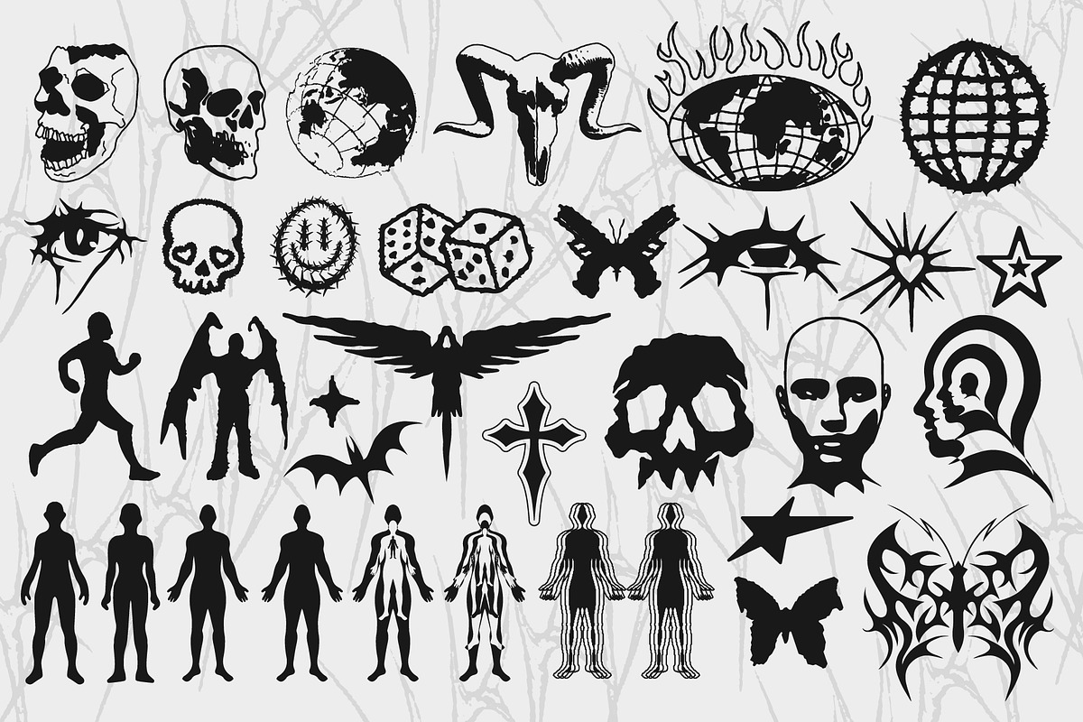 NEO TRIBAL CYBER SIGILISM VECTOR SHAPE