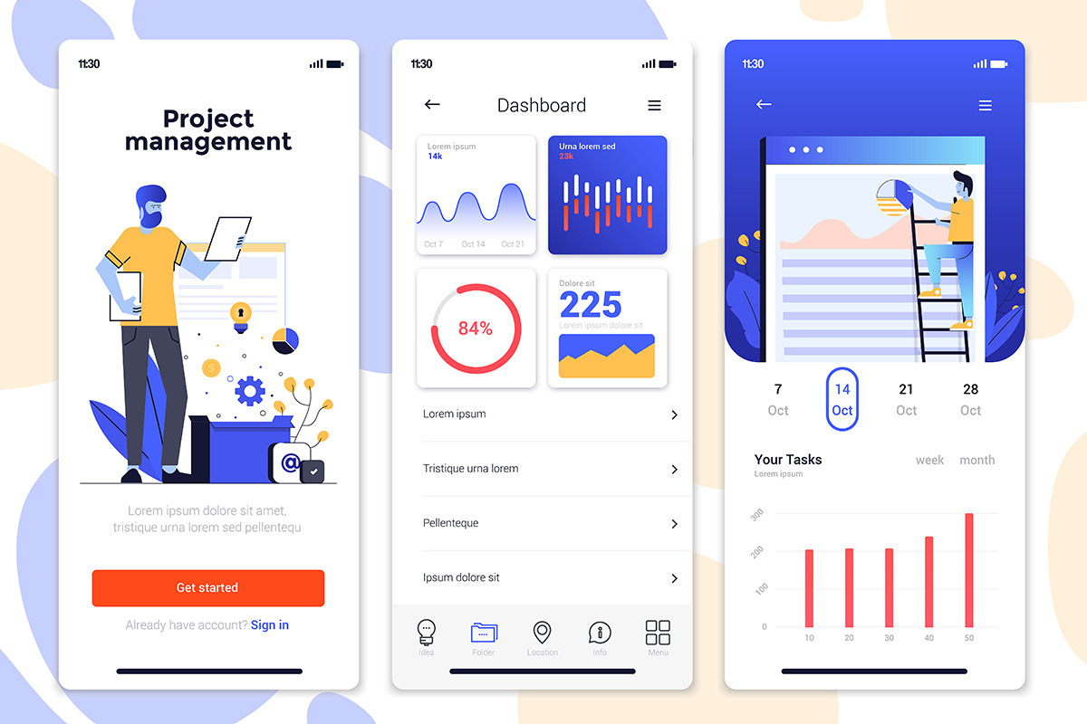 15 Finance app Screens, a Templates & Theme by Creative Graphics