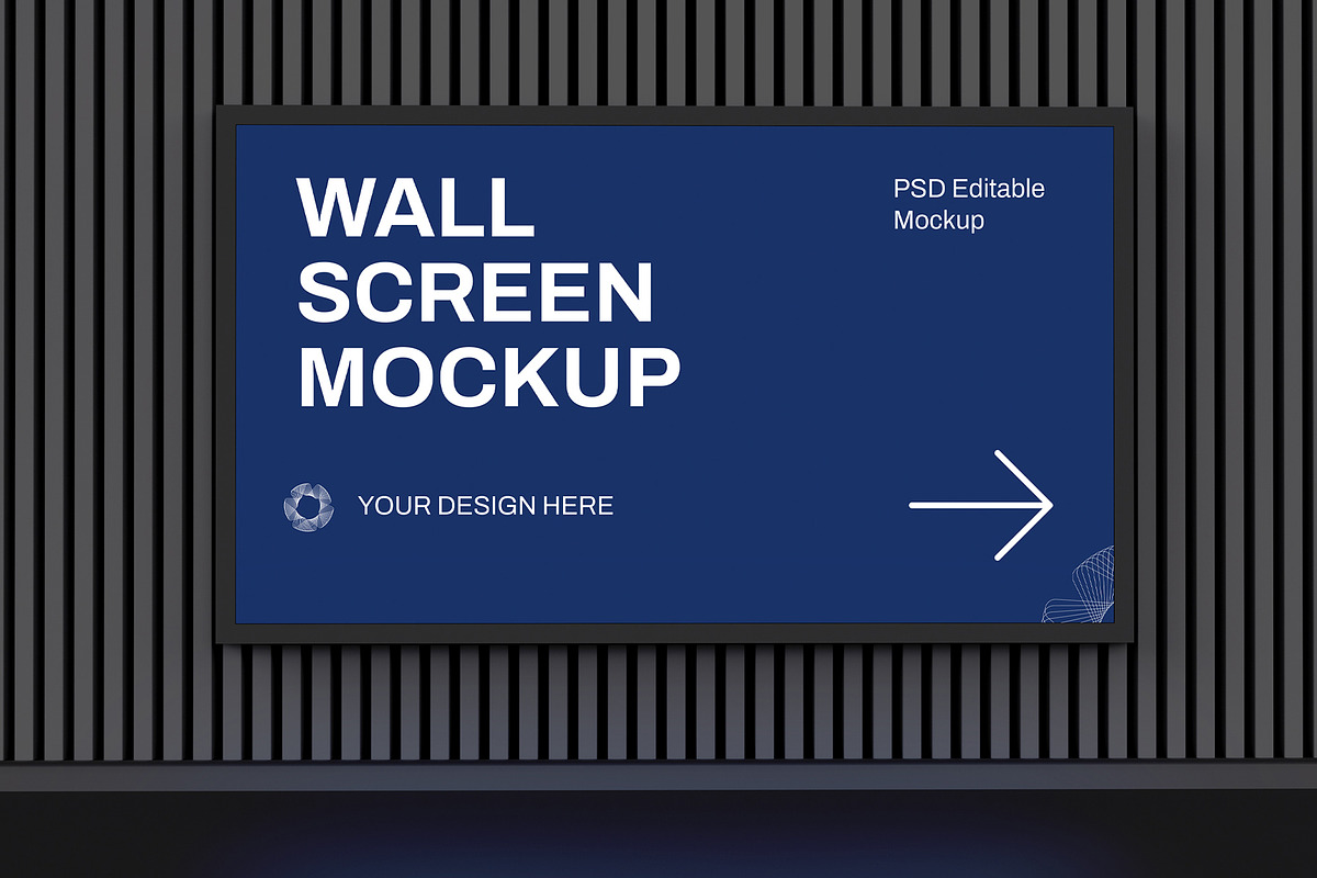 Digital Wall Screen Display Mockup