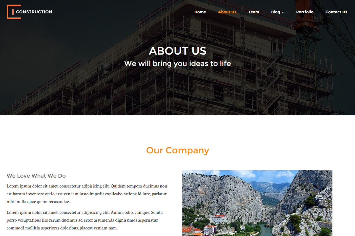 Construction HTML/CSS Template, a HTML Template by Template Clan
