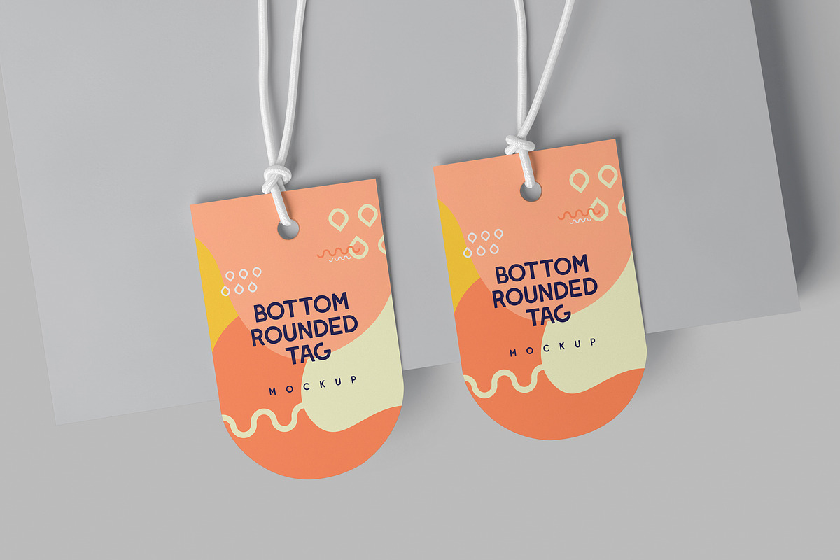 Side Oval Shape Tag Mockups, an Apparel Mockup by DesignNeutrons