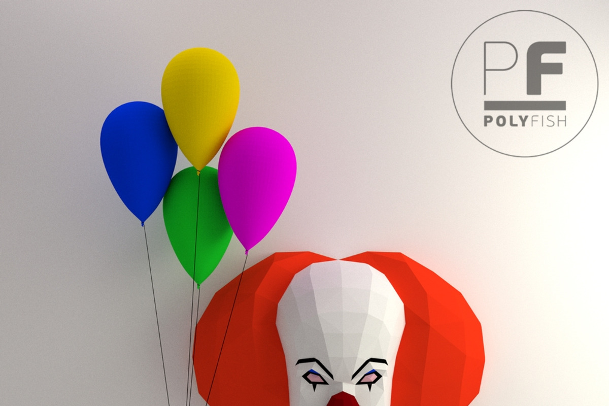 Diy Pennywise 3d Model Template A Templates Theme By Polyfish