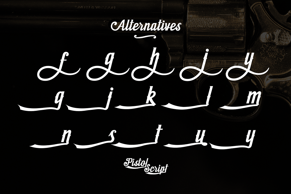Pistol Script Font, a Script Font by Alphabet Agency | Creative Market