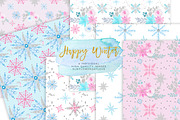 Winter Digital Paper, a Pattern Graphic by Sunflower Day Love