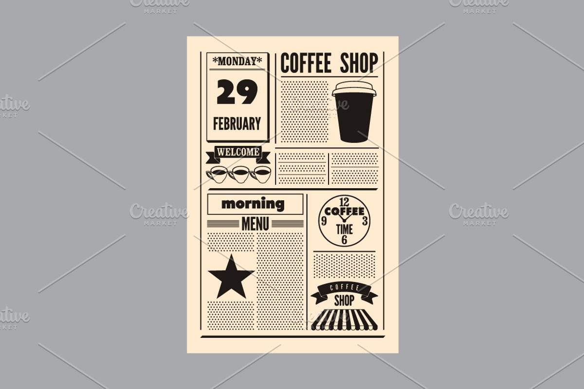 Coffee Shop vintage posters., a Decorative Illustration by PoPaShop