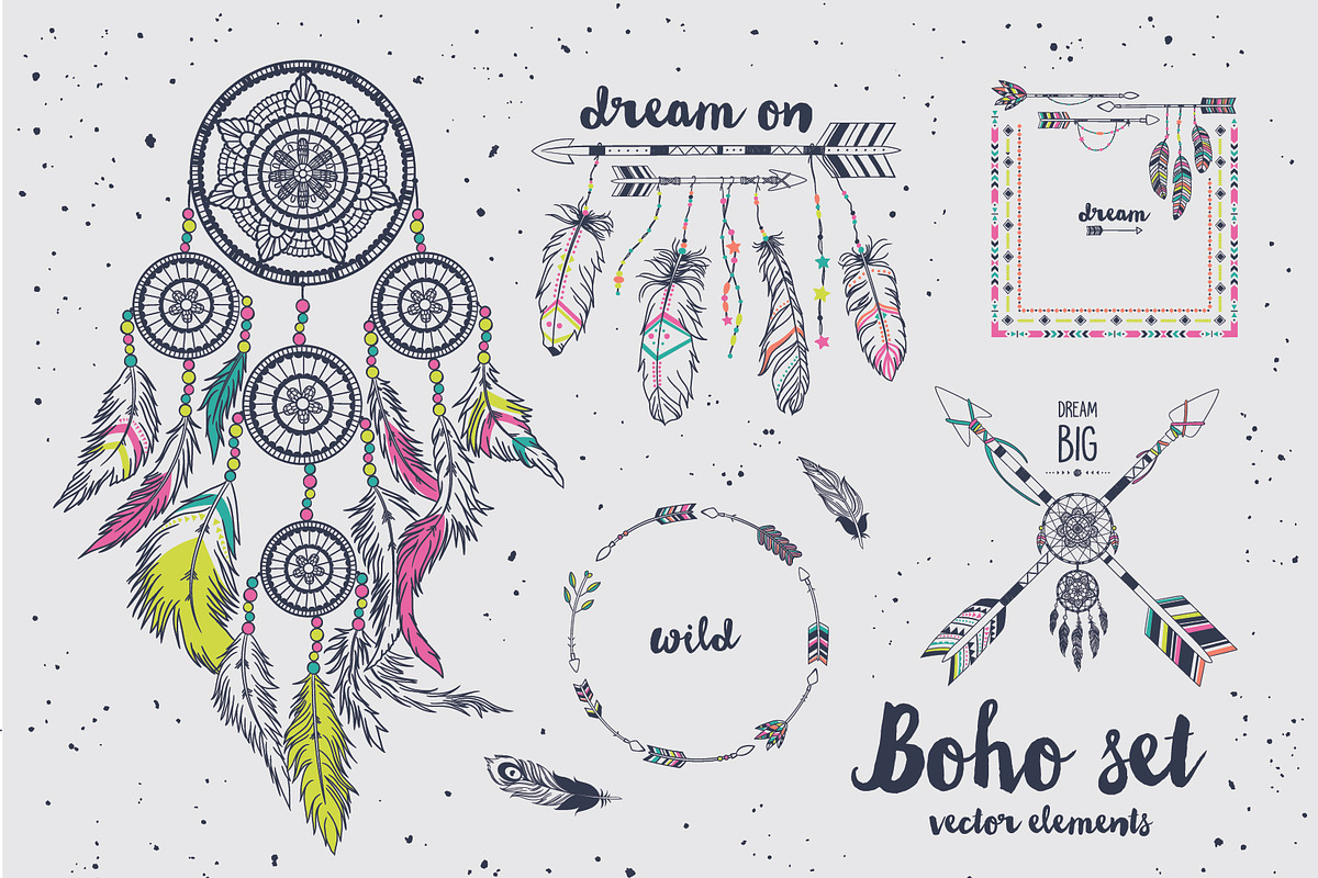 Boho Set, an Object Graphic by Angelina De Sol