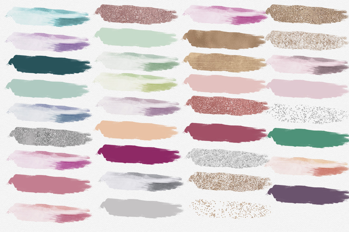 Watercolor Brush Strokes & Rose Gold, a Texture Graphic by ClipartBrat ...