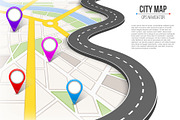 Map city. Street road infographic., an Illustration by HAPPY VECTOR
