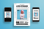 Live Stream Event Flyer Set, a Flyer Template by VectorVactory