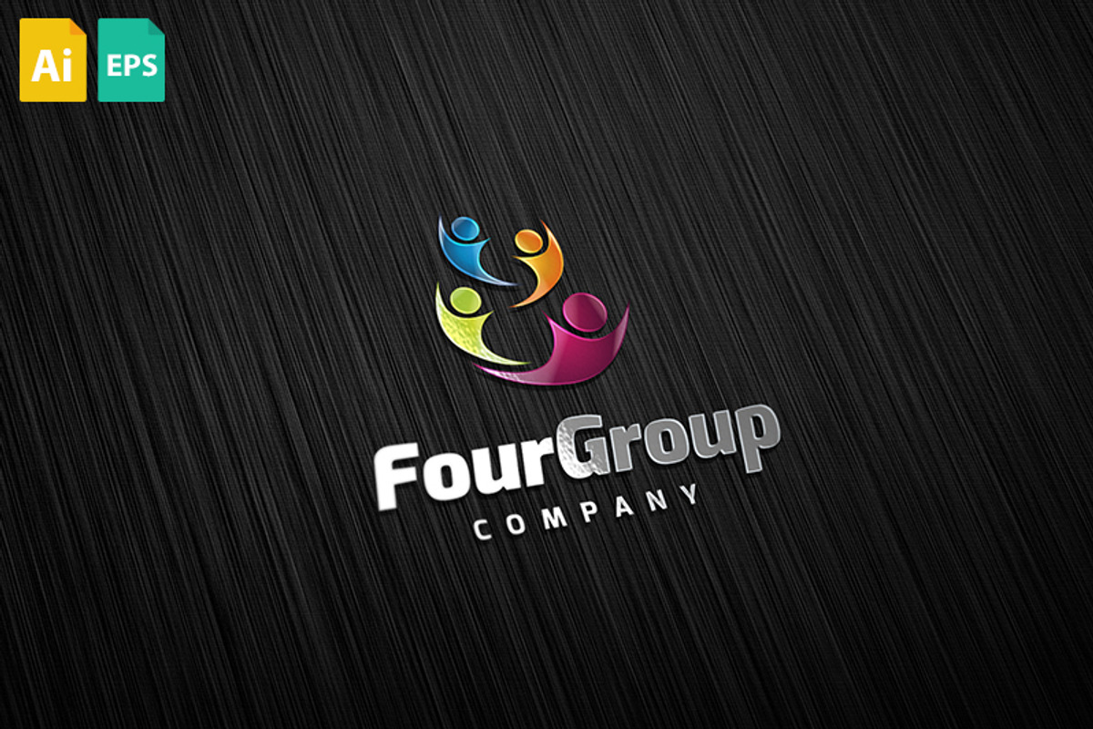 Four Group Logo, a Branding & Logo Template by Schneider Design Store