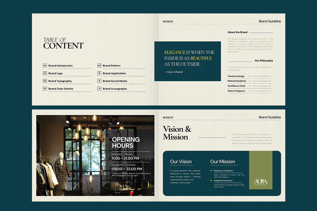Boutique Luxury Brand Guideline, a Branding & Logo Template by twinstd