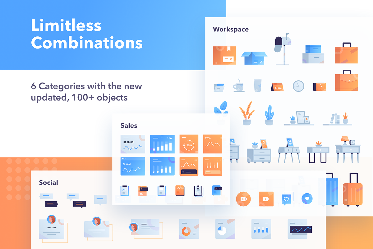 Modern Modular Illustration Kit, a Person Illustration by Paperpillar