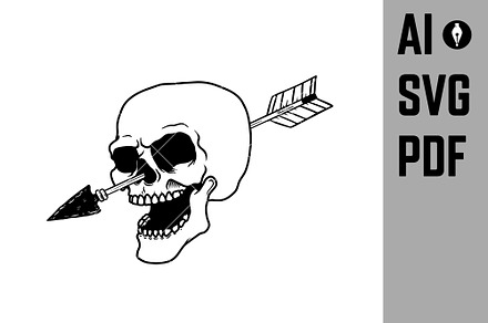 Skull with crossed arrows., an Object Illustration by Vectorhight