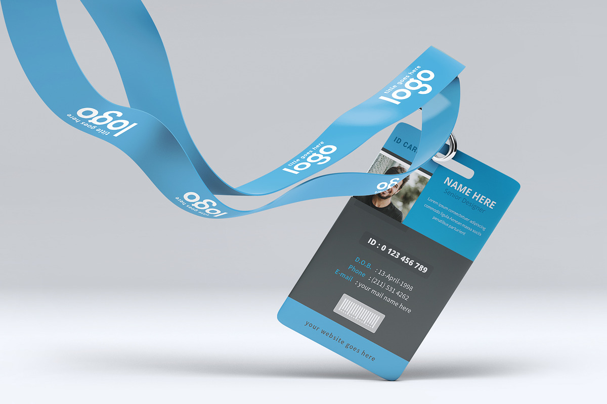 Blue and Black ID Card Design, a Stationery Template by ZAAS