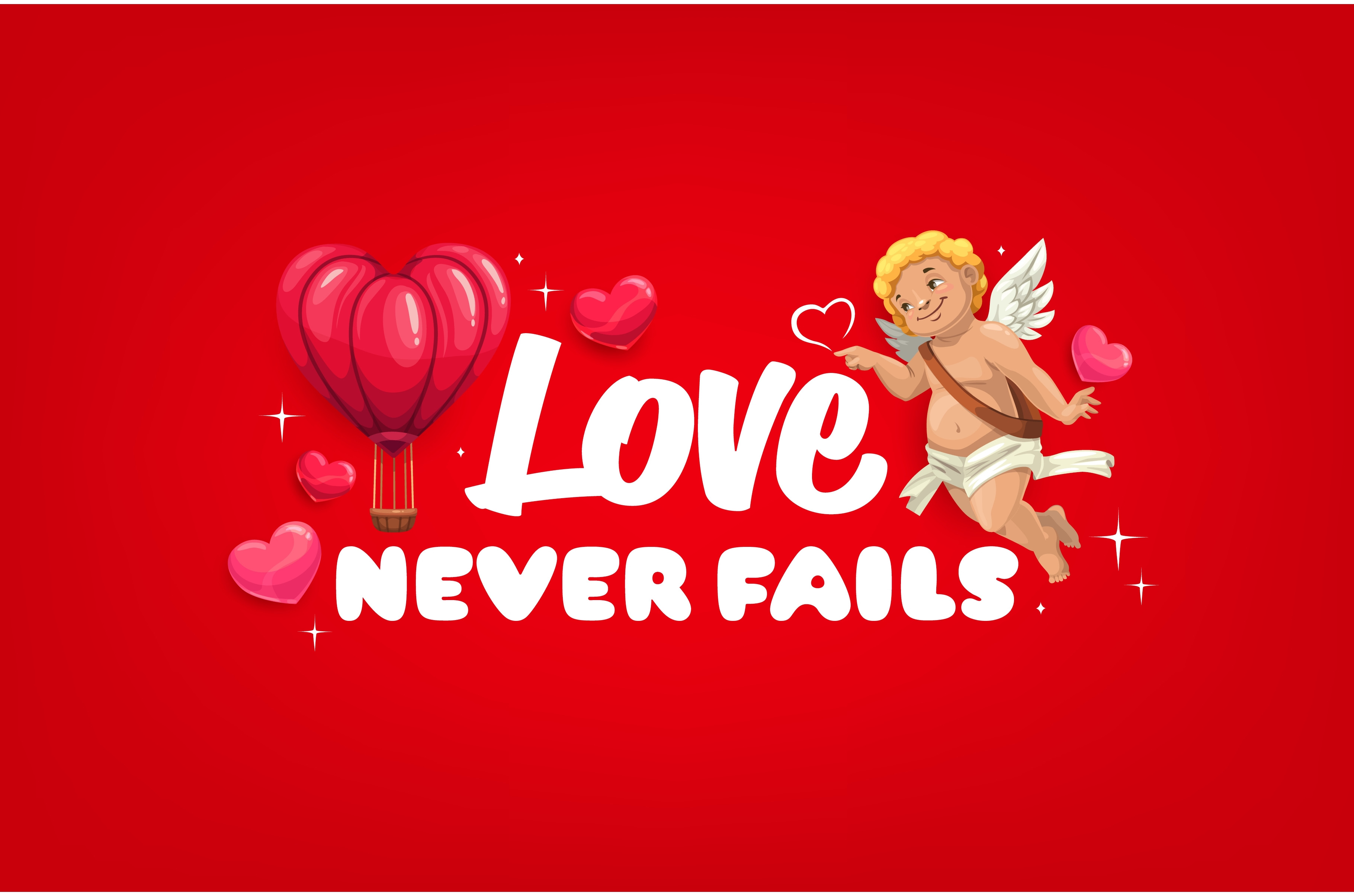 Love is never fails quote, a Seasonal Illustration by Vector Tradition