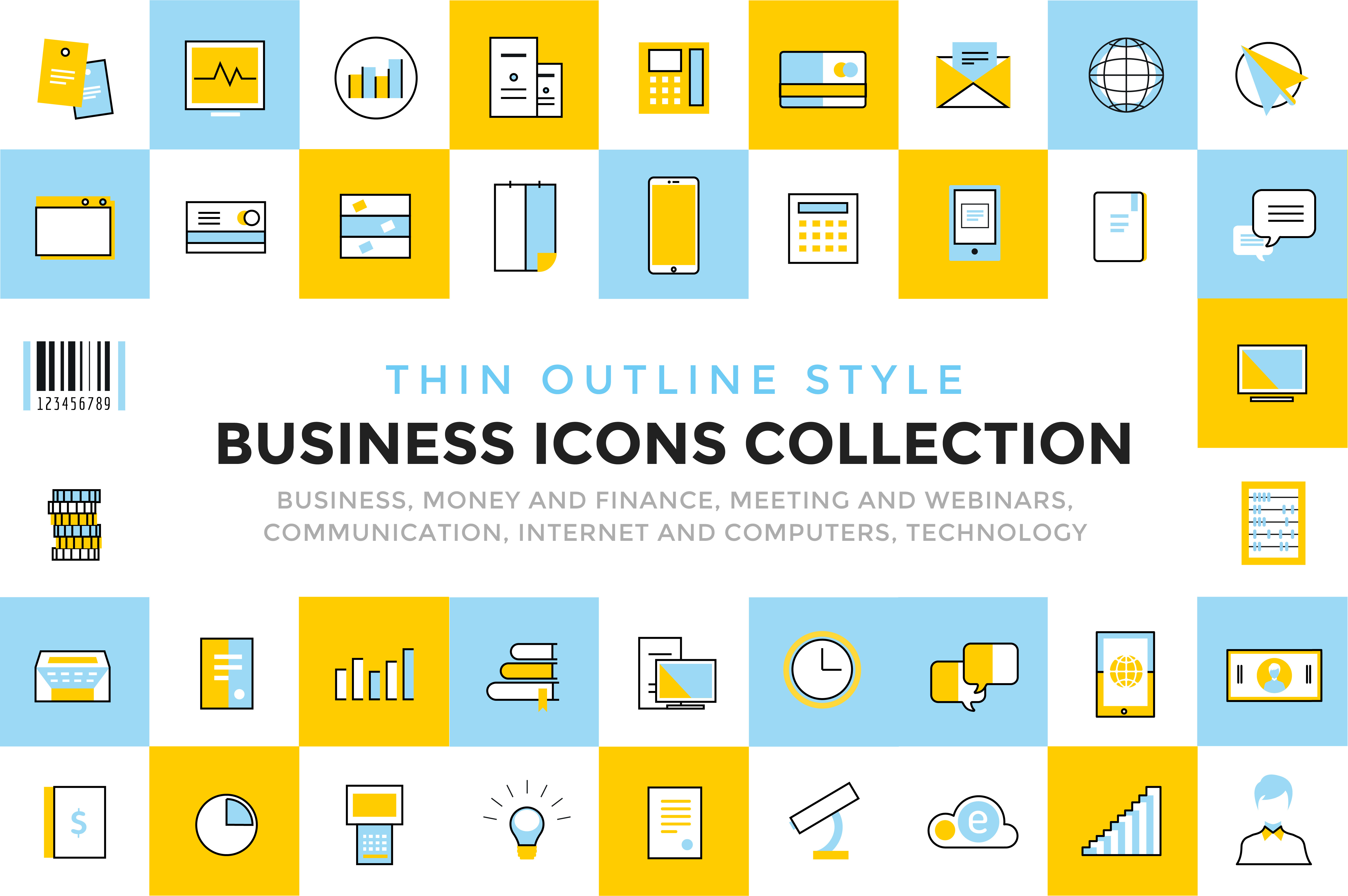 Communication vector icons set, a Finance Illustration by ...