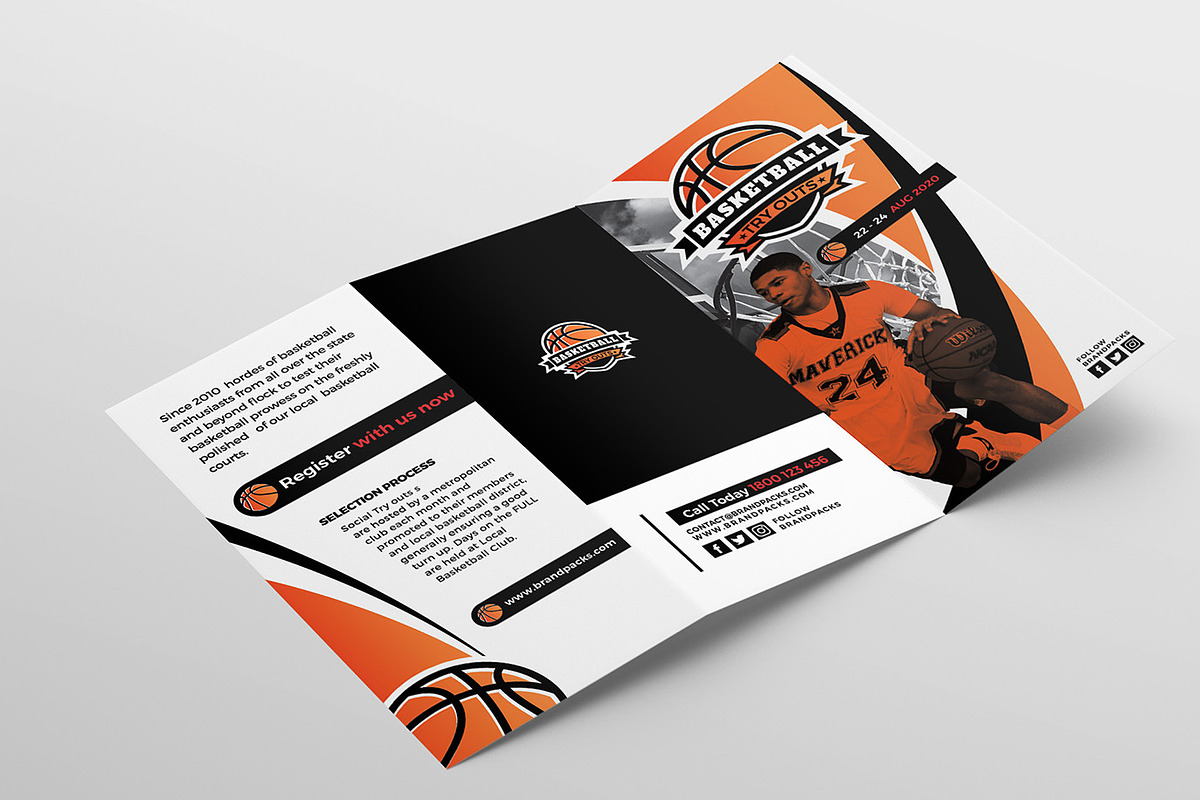 Basketball Tri-Fold Brochure, a Brochure Template by BrandPacks