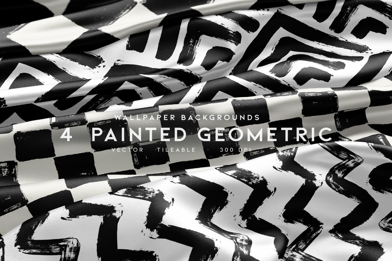 4 Painted Geometric Vector Patterns, a Pattern Graphic by MalyskaStudio