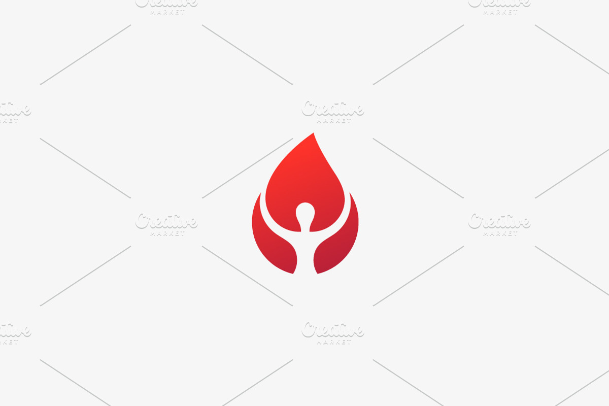 Person fire logotype. Human flame vector logo, a Branding & Logo ...