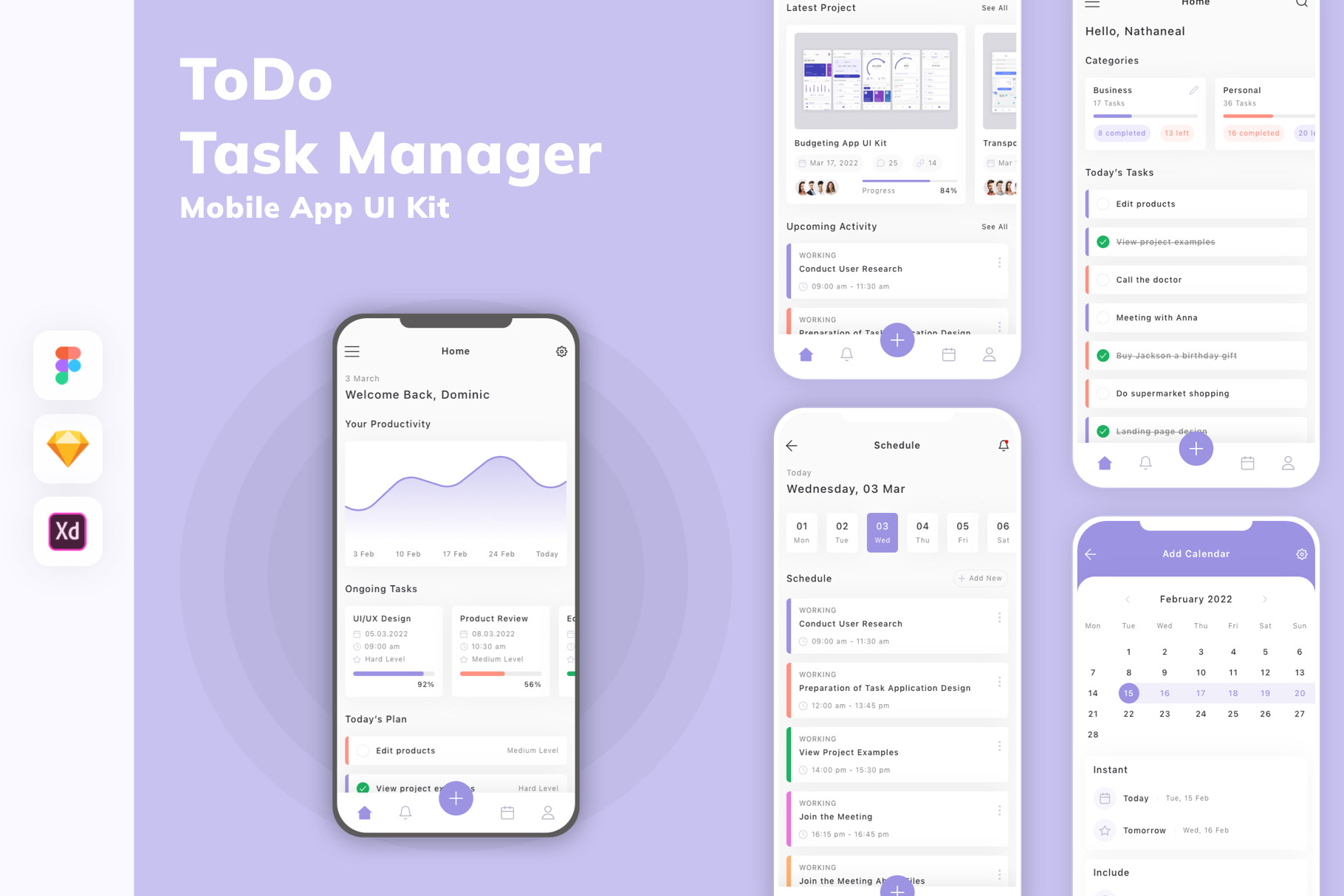 ToDo Task Manager Mobile App UI Kit, an UI Kit Template by uicube ...