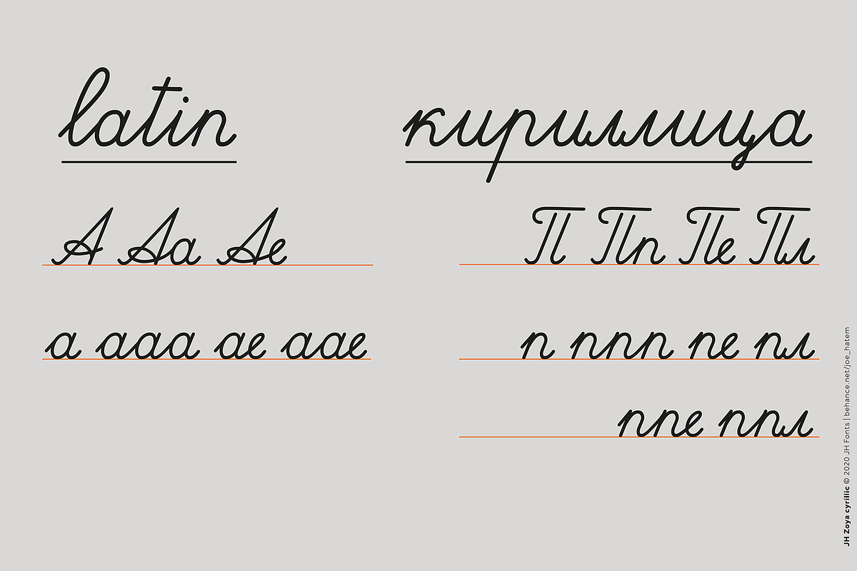 JH Zoya cursive cyrillic / latin