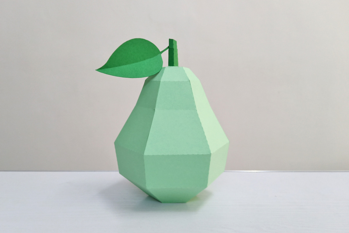DIY Pear - 3d papercraft, a Templates & Theme by PAPER amaze
