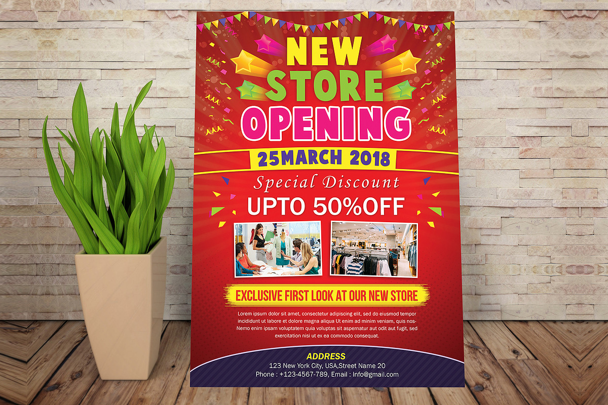 Store Opening Flyer, a Flyer Template by Creative designer