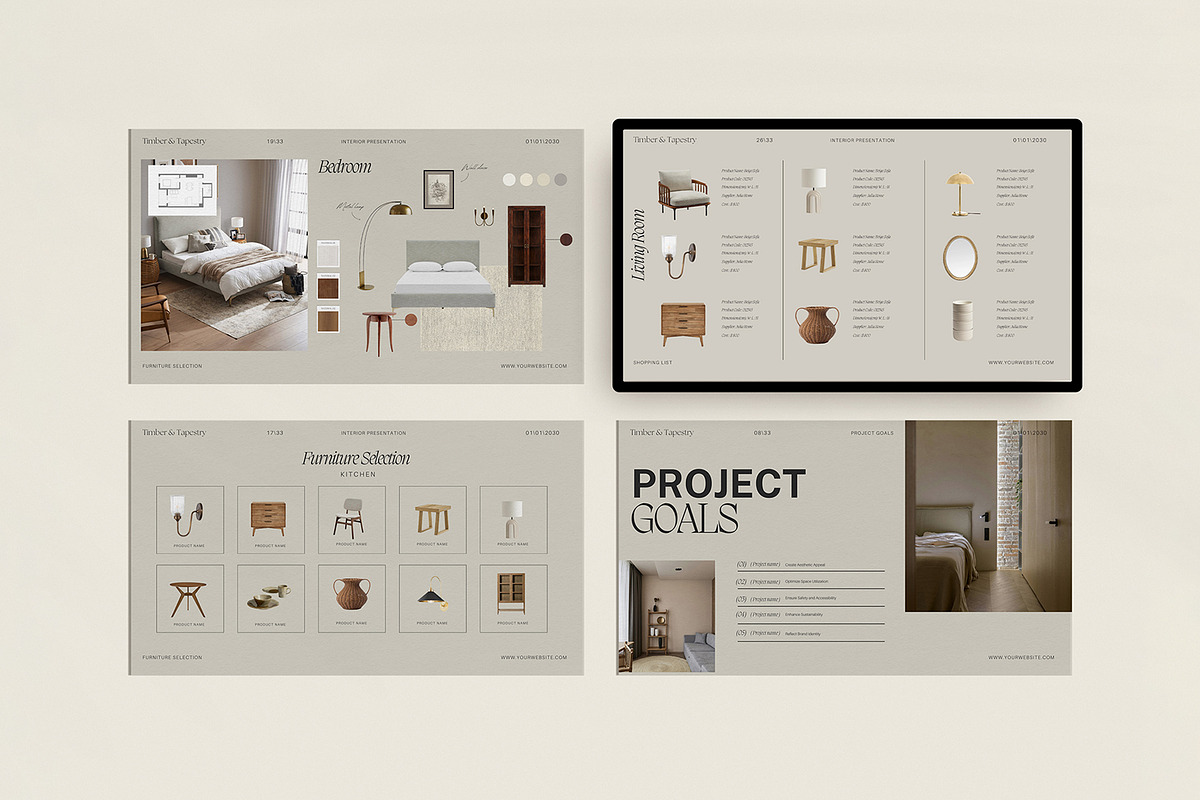 Interior Design Presentation Canva Template | Amare Creative