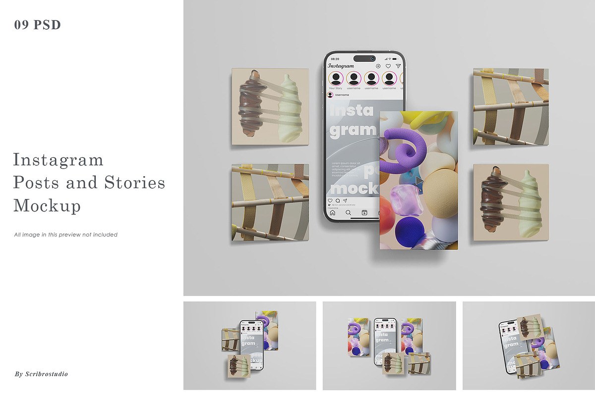 Instagram Post and Stories Mockup