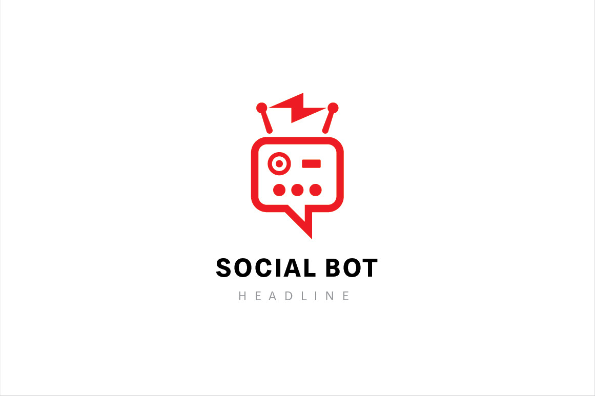 Social bot logo., a Branding & Logo Template by Anton Akhmatov