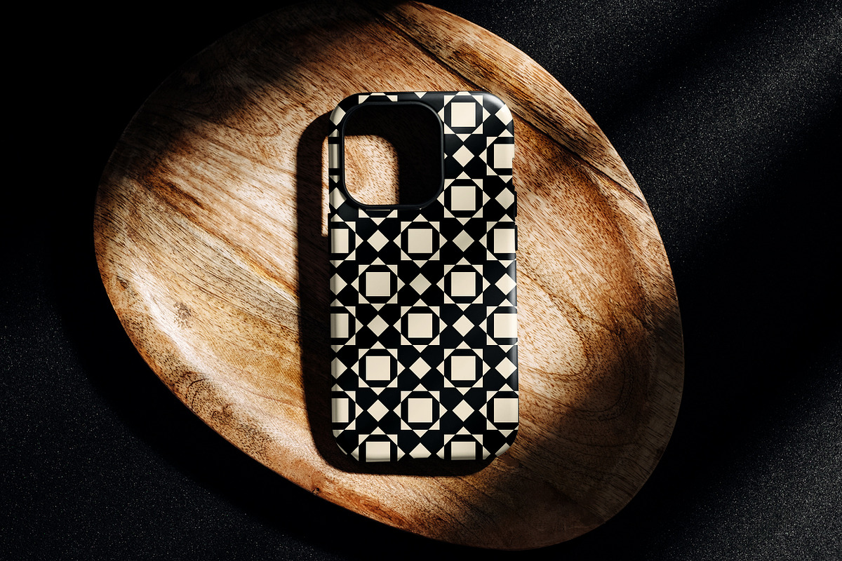 Geometric Monotone Pattern, a Wallpaper Graphic by MalyskaStudio